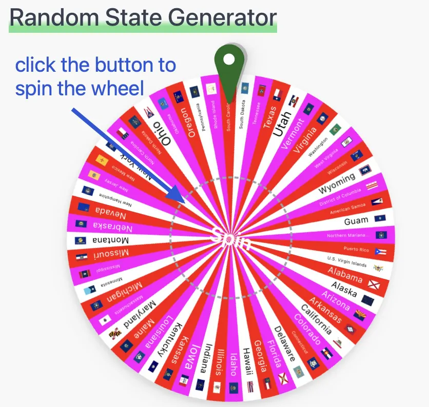 Random State Generator – Spin the Wheel to Pick a State
